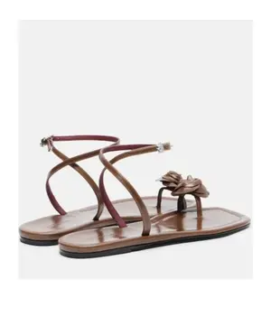 Magda Butrym Floral Appliqué Leather Sandals