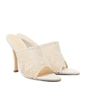 Magda Butrym Crochet Mules - Nude