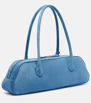 Magda Butrym Brigitte Trapeze Suede Shoulder Bag With Floral Appliqu
