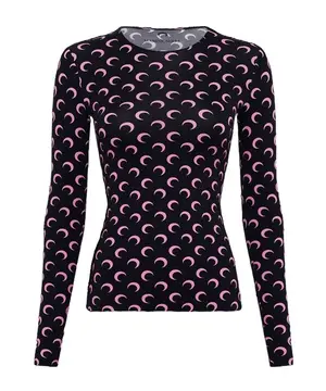 MARINE SERRE Moon Printed Crewneck T-shirt - Black