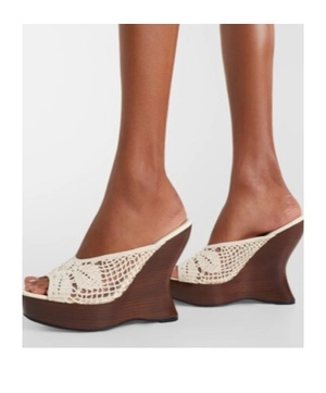 Magda Butrym 115mm Crochet Wedge Mules