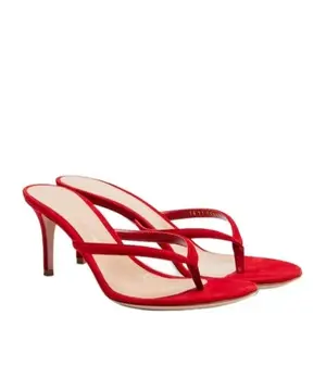 GIANVITO ROSSI Calypso Suede Thong Sandals - Red
