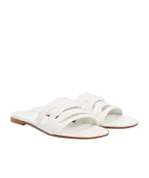 GIANVITO ROSSI Leather Slides - White