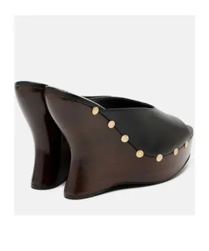 Magda Butrym 115 Studded Leather Wedge Mules