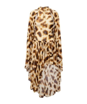 Christopher Esber Gyre Printed Asymmetric Caped Minidress - Brown
