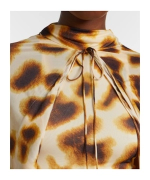 Christopher Esber Gyre Printed Asymmetric Caped Minidress