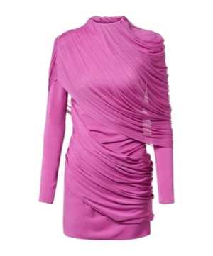 Christopher Esber Veil Draped Caped Minidress - Pink