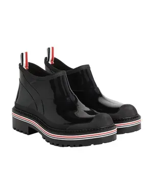 Thom Browne Stripe Trimmed Round-toe Ankle Boots