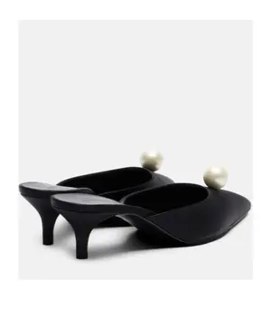 Magda Butrym Faux Pearl Satin Mules