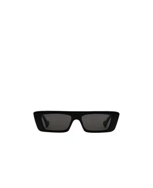 Gucci Logo Engraved Rectangle Frame Sunglasses - Black