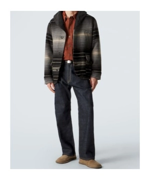 Ralph Lauren Striped Wool And Cotton Jacquard Coat