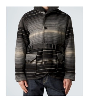 Ralph Lauren Striped Wool And Cotton Jacquard Coat
