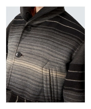 Ralph Lauren Striped Wool And Cotton Jacquard Coat