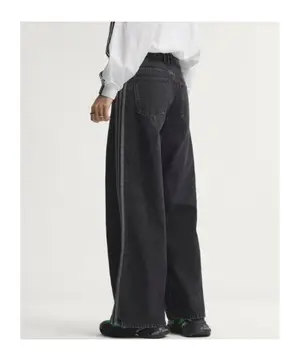 ADIDAS ORIGINALS High-rise Wide-leg Jeans With Side Stripe Detail