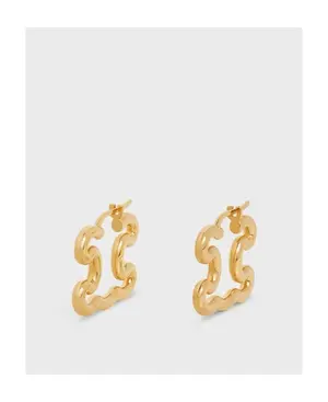 Celine Triomphe Frame Large Earrings In Brass With Gold Finish