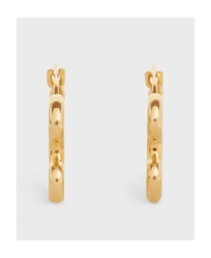 Celine Triomphe Frame Large Earrings In Brass With Gold Finish