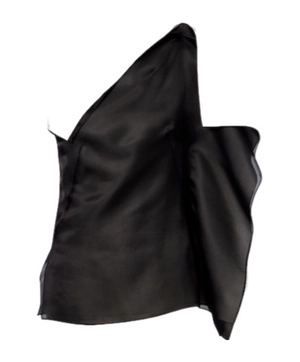RÓHE Draped One-shoulder Silk Top - Black