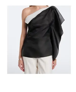 RÓHE Draped One-shoulder Silk Top