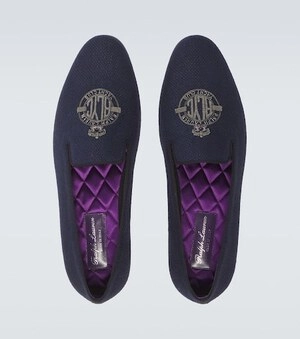 Ralph Lauren Alonzo Embroidered Linen Loafers