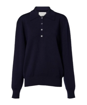 RÓHE Wool Polo Sweater - Black