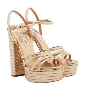 AQUAZZURA Golden High-heeled Sandals - Nude