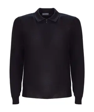 DRUMOHR Zip-collar Merino Polo Shirt
