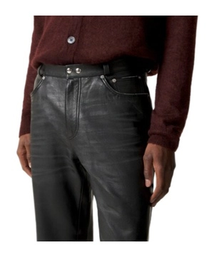 Our Legacy High-waisted Straight Leather Pants