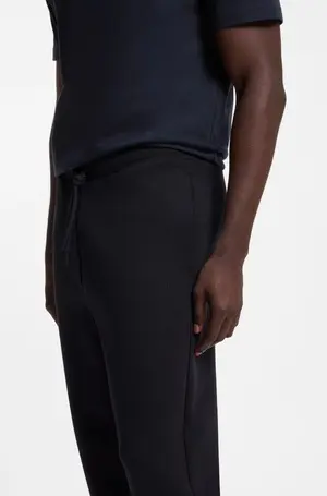 Hugo Boss Stretch-cotton Track Pants With Puff-print Logo