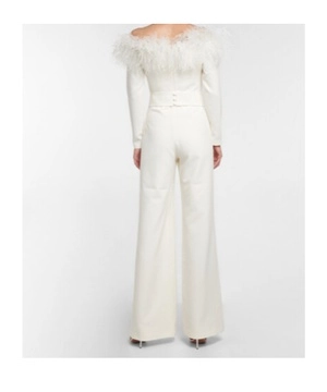 SAFIYAA LONDON Feather-trimmed Jumpsuit