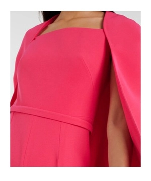 SAFIYAA LONDON Cinzia Crepe Jumpsuit With Cape Sleeves And Wide Legs