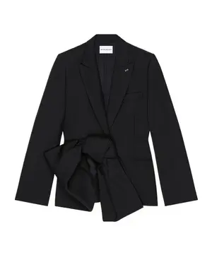 Givenchy Single-breasted Wool And Mohair Jacket With Bow Detail - Black