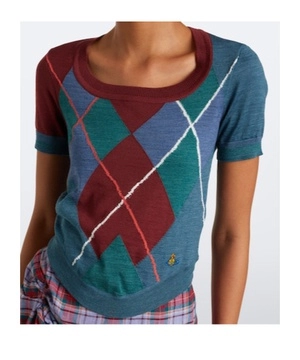 VIVIENNE WESTWOOD Argyle Wool And Cotton Sweater - Blue