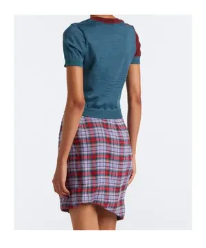 VIVIENNE WESTWOOD Argyle Wool And Cotton Sweater - Blue
