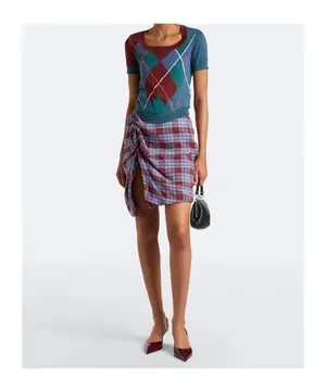 VIVIENNE WESTWOOD Argyle Wool And Cotton Sweater - Blue