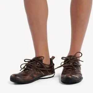 Balenciaga Radar Leather Sneakers - Brown/black