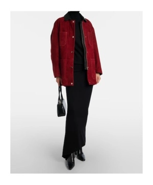 Nour Hammour Barn Leather-trimmed Suede Jacket