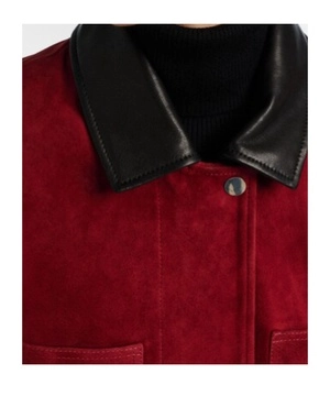 Nour Hammour Barn Leather-trimmed Suede Jacket