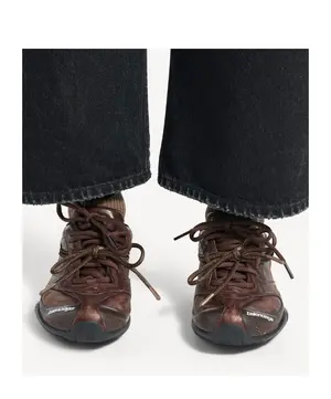 Balenciaga Radar Leather Sneakers - Brown/black