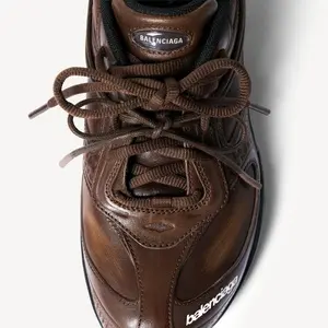 Balenciaga Radar Leather Sneakers - Brown/black