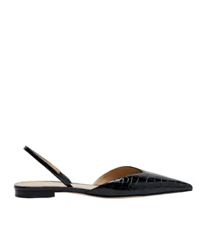 Victoria Beckham Leather Slingback Flat Sandals - Black