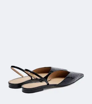 Victoria Beckham Leather Slingback Flat Sandals