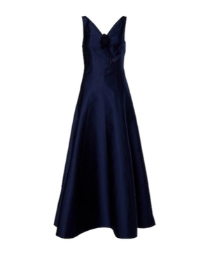 Roland Mouret Floral-appliqué Taffeta Maxi Dress - Black