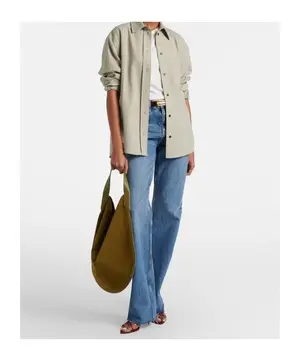 Victoria Beckham Soft Plié Suede Shoulder Bag