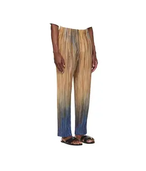 Issey Miyake Homme Plissé Pleated Print Pants