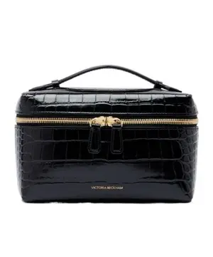 Victoria Beckham Crocodile-embossed Leather Zip Shoulder Bag - Black