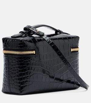Victoria Beckham Crocodile-embossed Leather Zip Shoulder Bag
