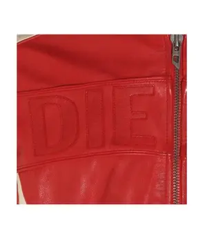 DIESEL® Zip-up Crewneck Leather Jacket