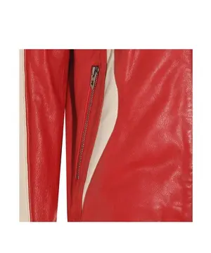 DIESEL® Zip-up Crewneck Leather Jacket