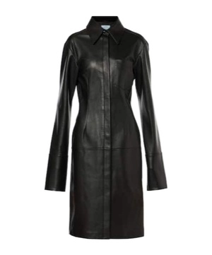 Sportmax Oidio Leather Coat - Black