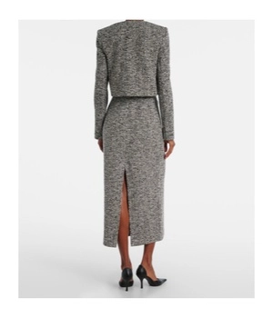 Oscar De La Renta Floral-appliqué Cotton-blend Tweed Cropped Jacket